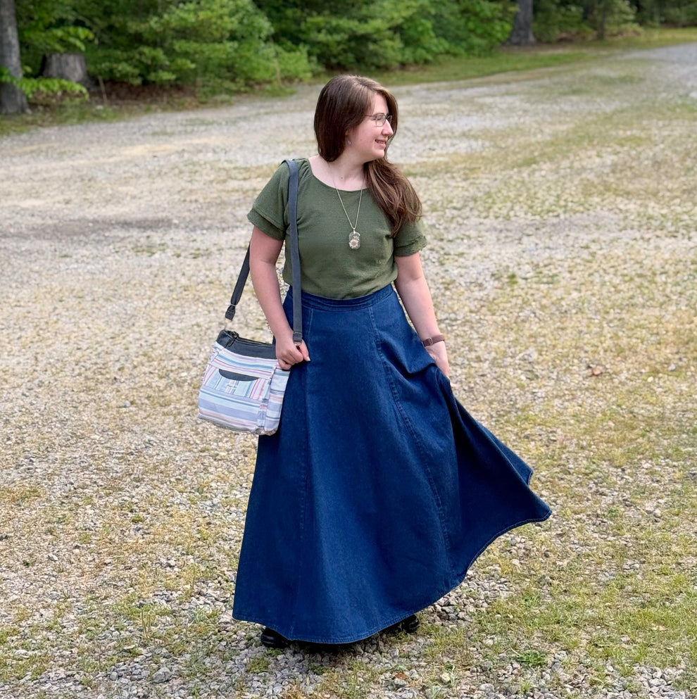 Modest Long Denim Skirt for Women | Evelyn Style Skirt – Modesty n Mind